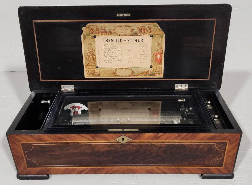 Vintage Tremolo-zither Table Top Cylinder Music Auction