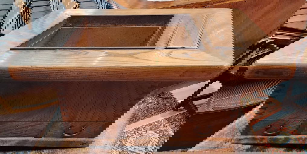 Vintage Wooden Japanese Hibachi Coffee Table