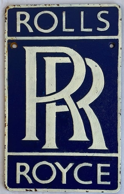 Cast Iron Rolls Royce Sign Auction