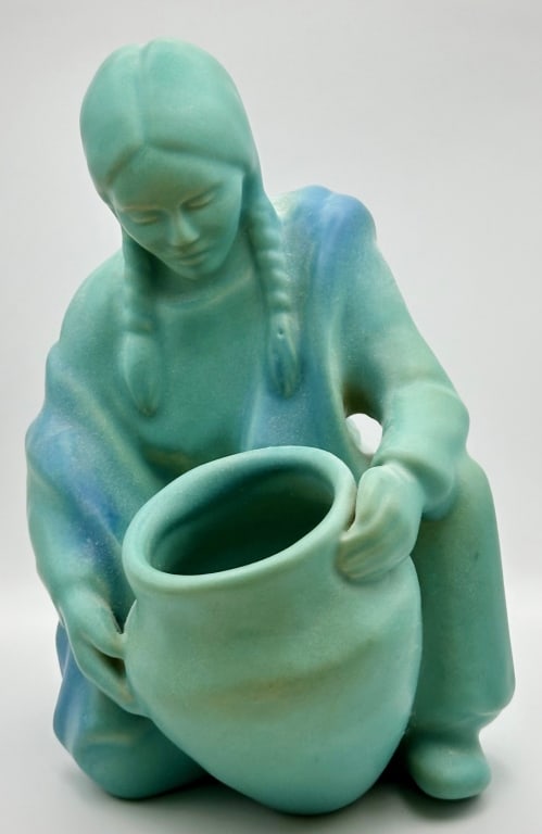 Vintage Van Briggle Native American Woman Auction