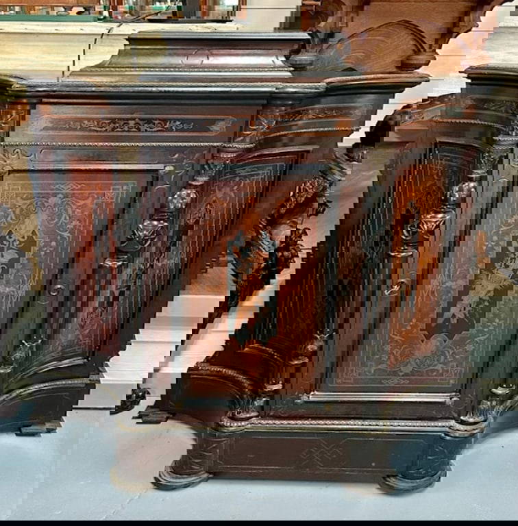 Alexander Roux Renaissance Revival Parlor Cabinet With Pedestal Top ...