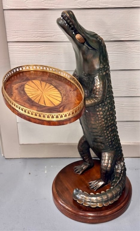 Maitland Smith Alligator Butler Tray Table Auction