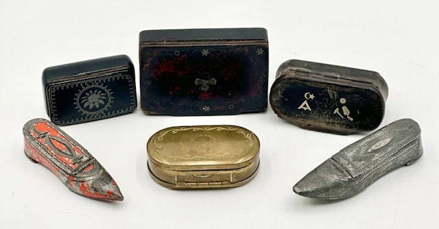 Collection Of 6 Vintage Snuff Containers Auction