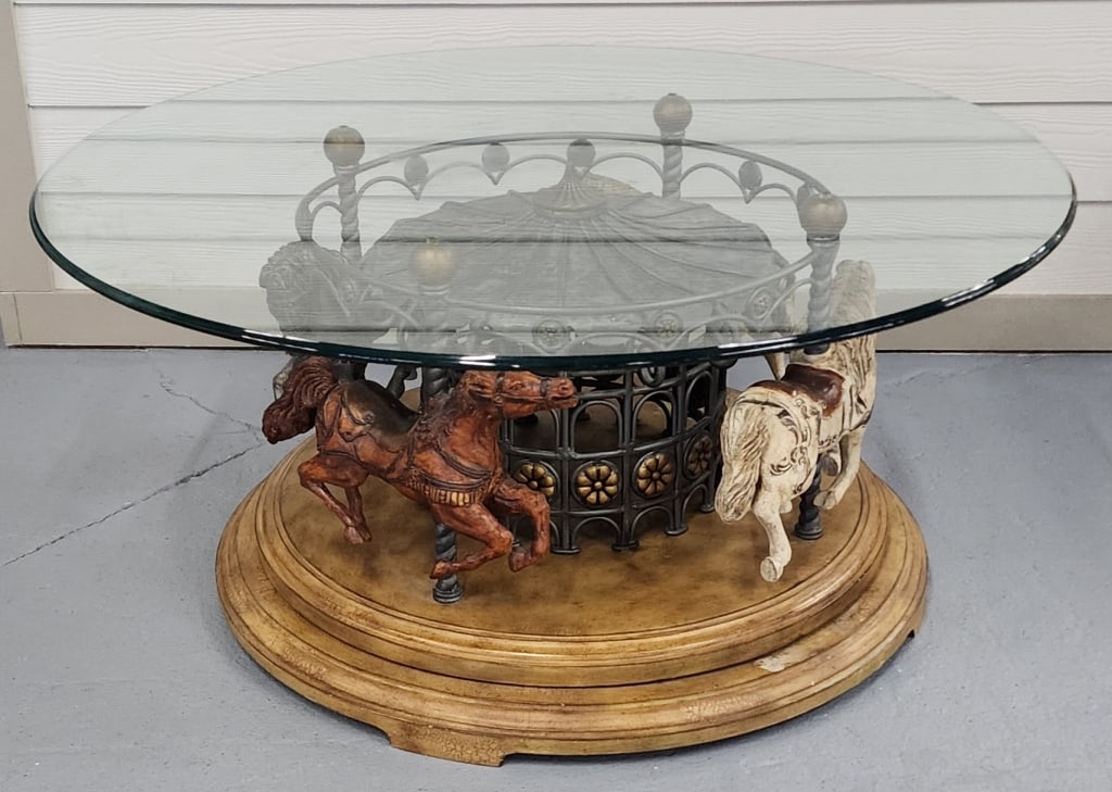 Vintage Revolving Carousel Coffee Table Auction