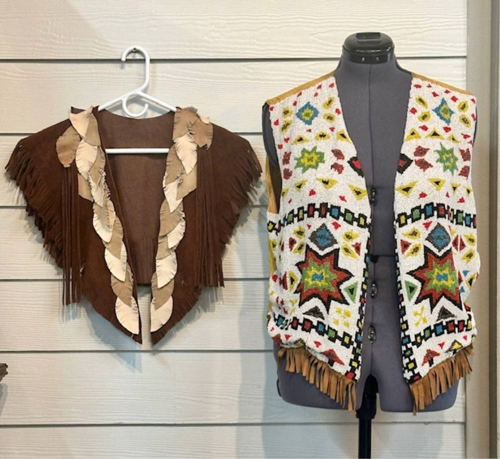 Native American Hand Beaded Vest And Shrug Auction