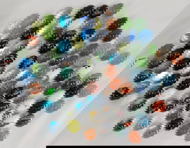 Vintage Lot Of Large Assorted Glass Marbles