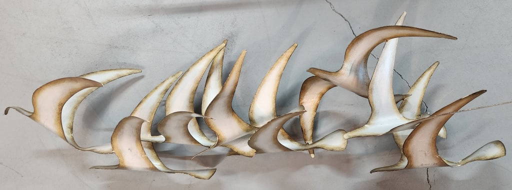 Curtis Jere Signed Flock Of Birds Wall Art Auction