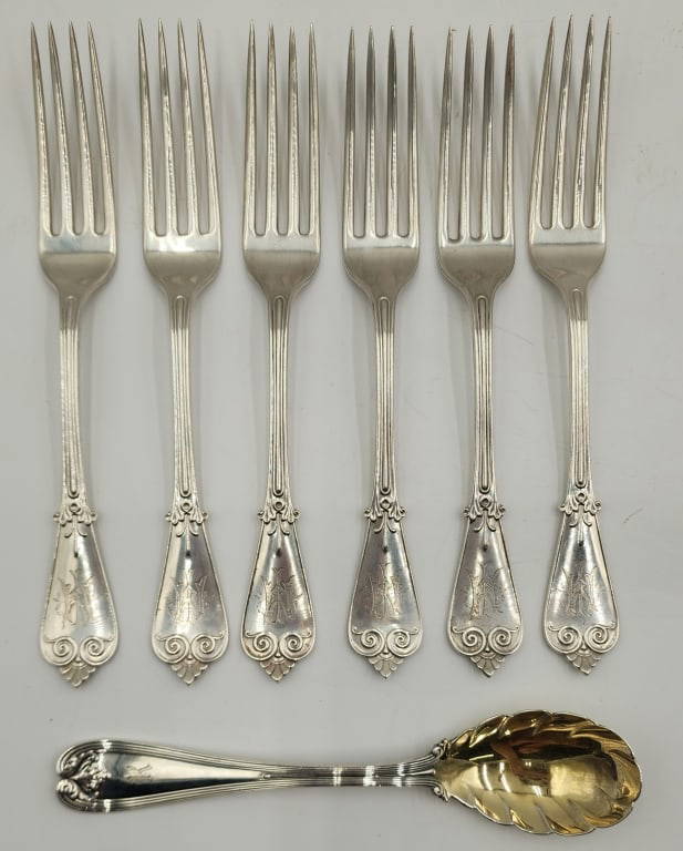 7pc Tiffany & Co. Sterling Silver Flatware Auction