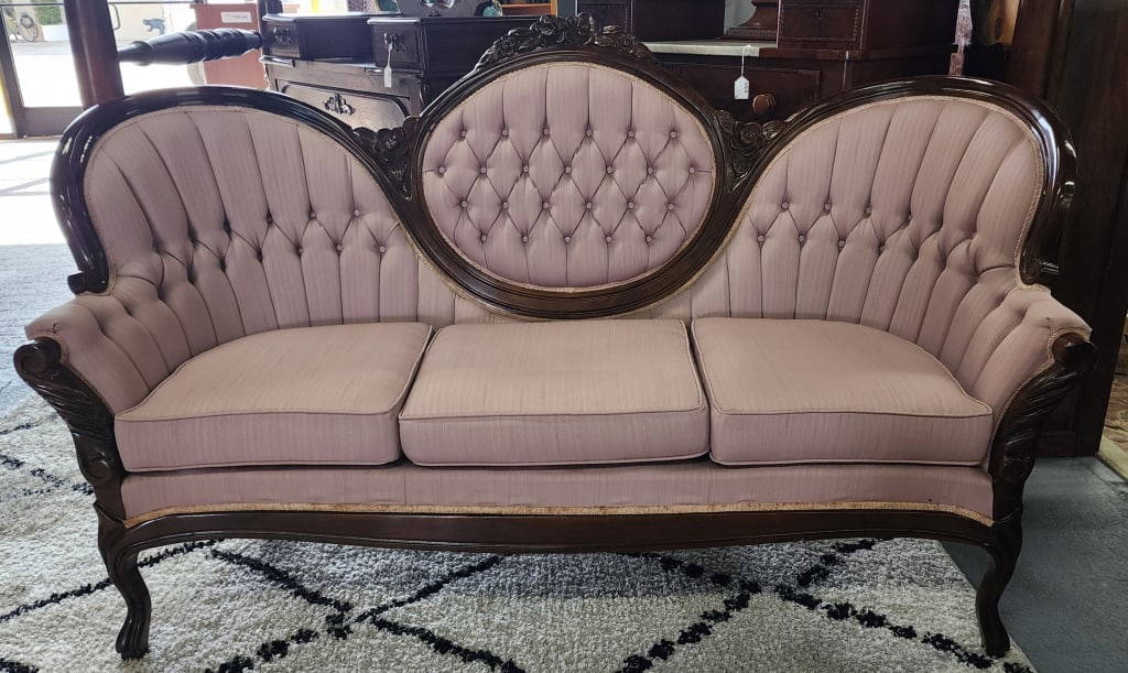 Vintage Kimball Victorian Mahogany Settee Auction