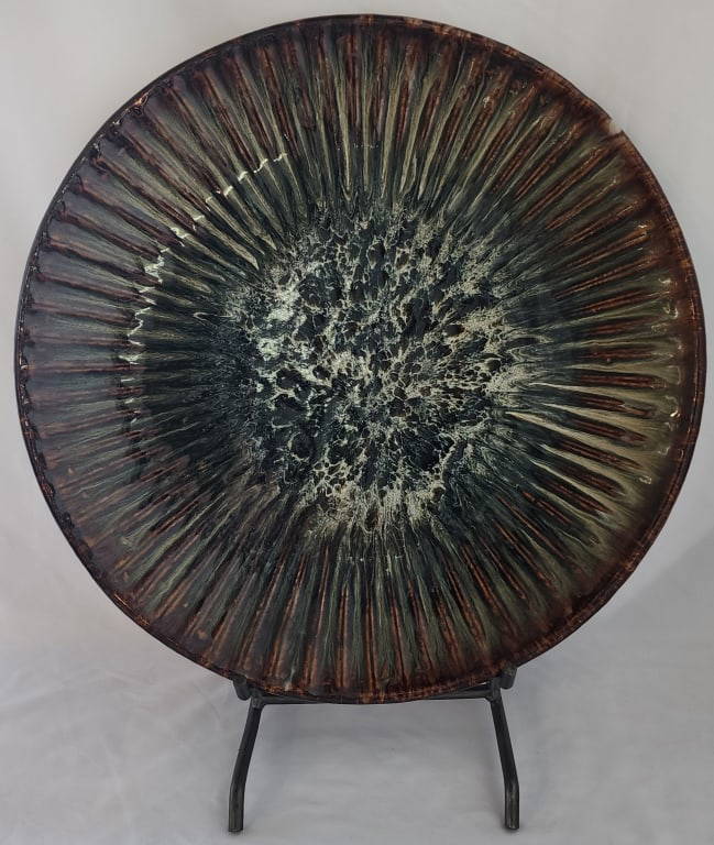 20" Japanese Onta-yaki Style Pottery Plate Auction