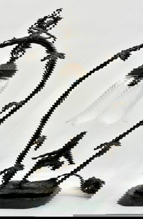 Andrea By Sadek Bronze Children Leap Frog Lamp Auction