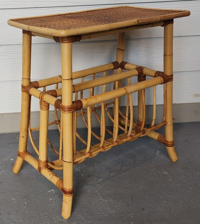 Mcm Bamboo And Rattan Magazine Rack Side Table - Aug 01, 2025 | Berner ...