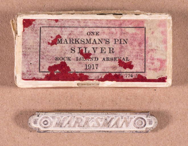 Usmc Rifle Marksmanship Pin Silver 1917