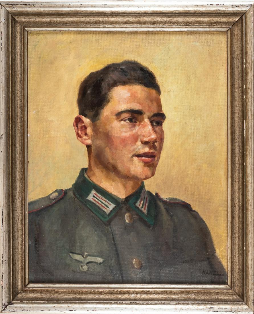 German Wwii Soldier Portrait Painting