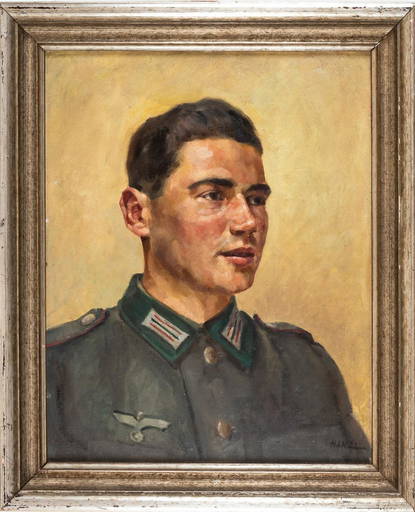 German Wwii Soldier Portrait Painting