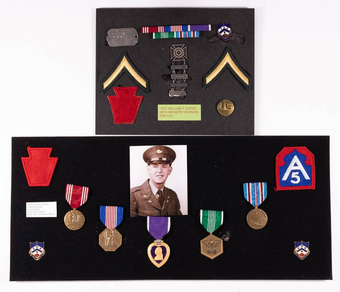 Wwii Medals + Insignia 28th Inf Div Identified Auction
