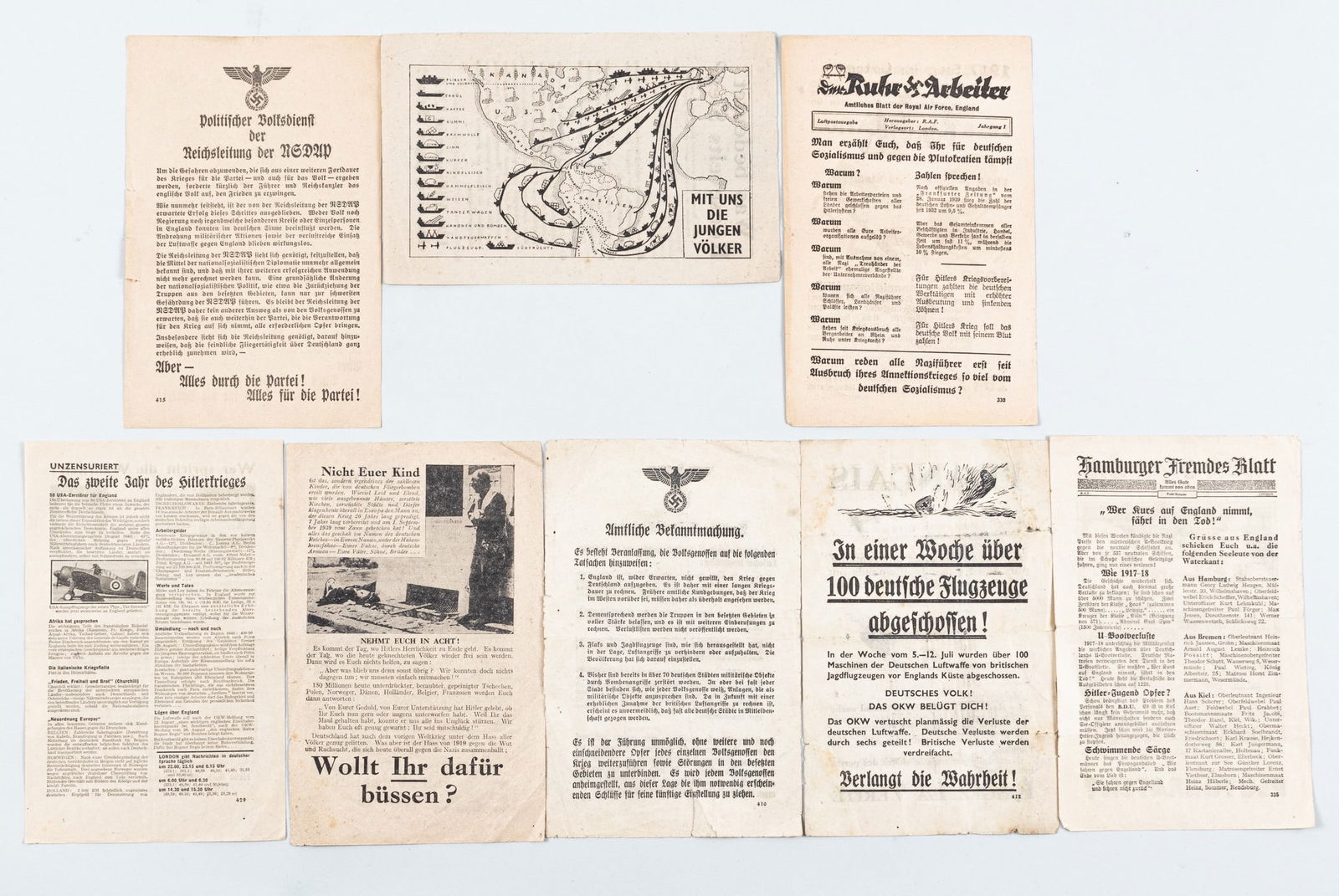 8 Wwii Allied Propaganda Leaflets