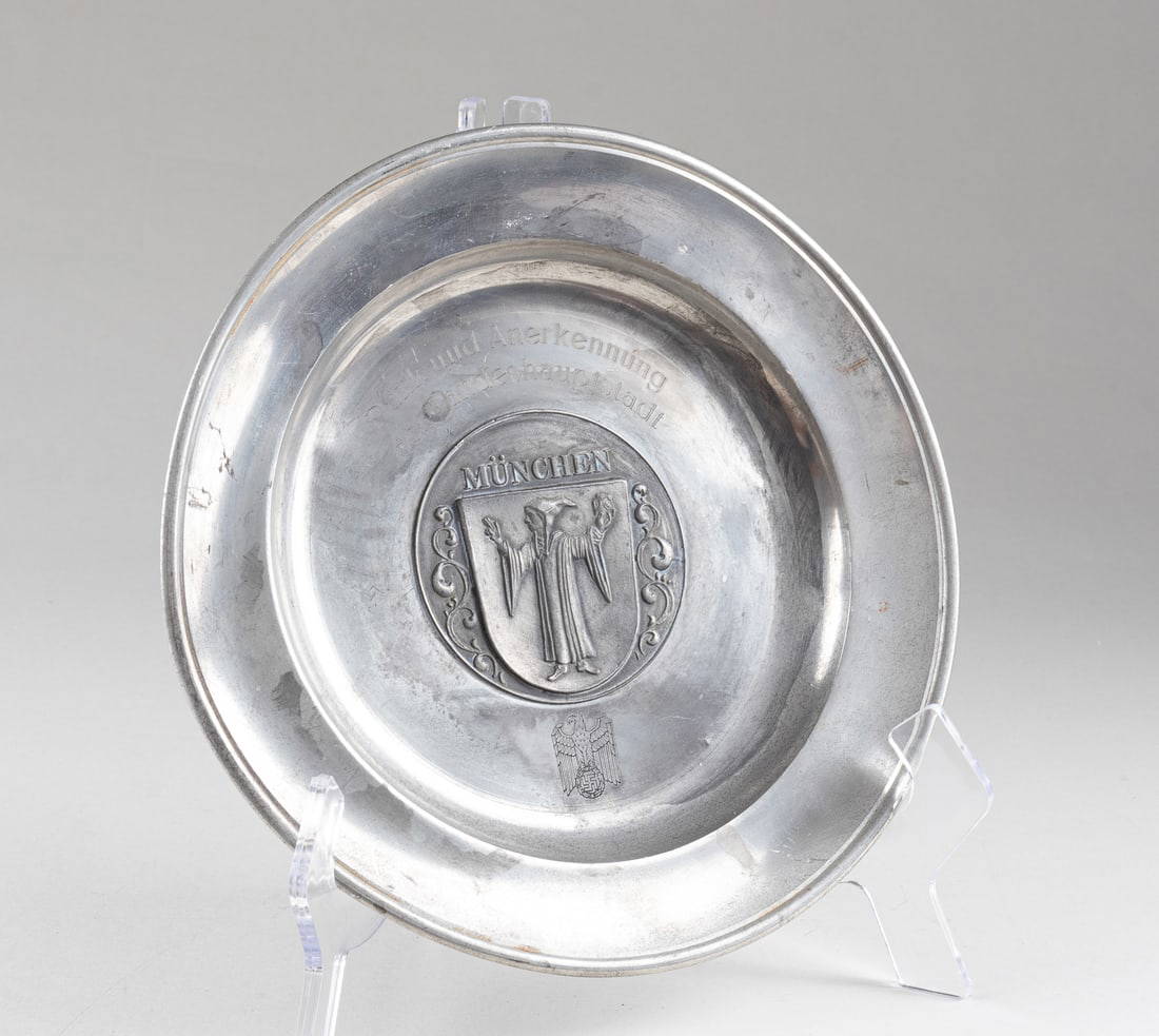 Nazi Presentation Plate From The City Of Munich Auction