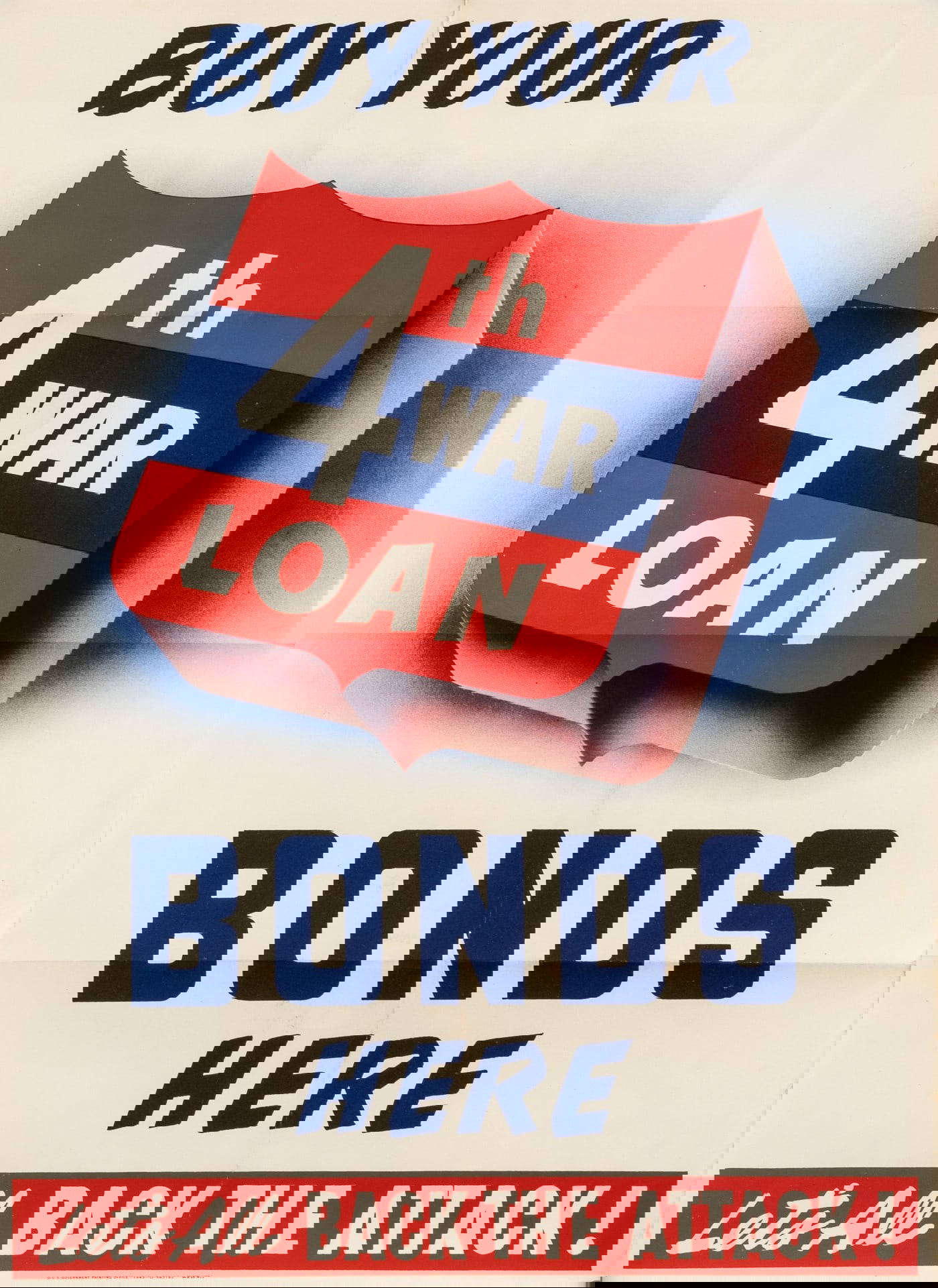 Back The Attack Wwii War Bonds Poster Auction