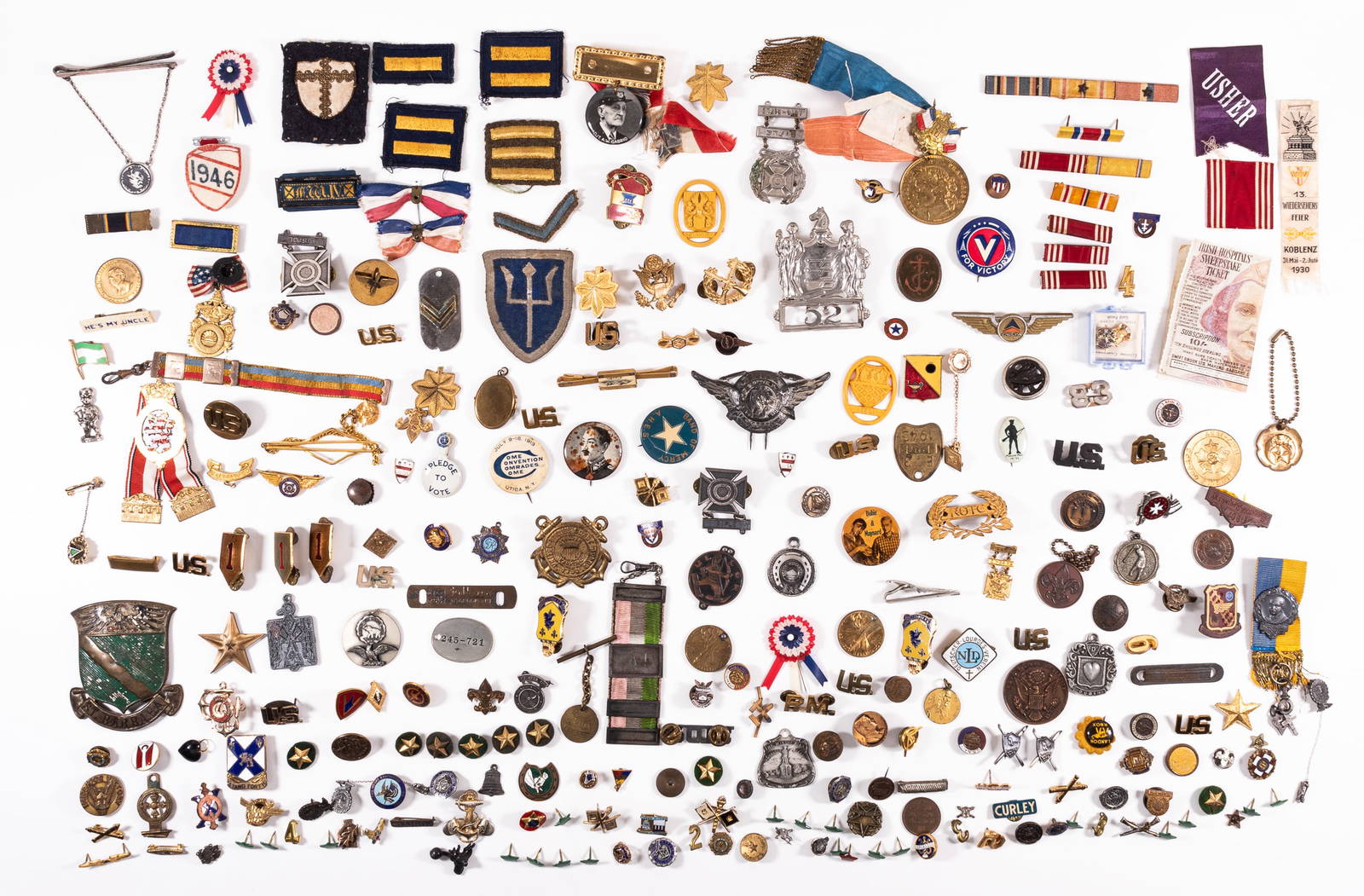 Large Collection Of Buttons Pins And Badges Auction