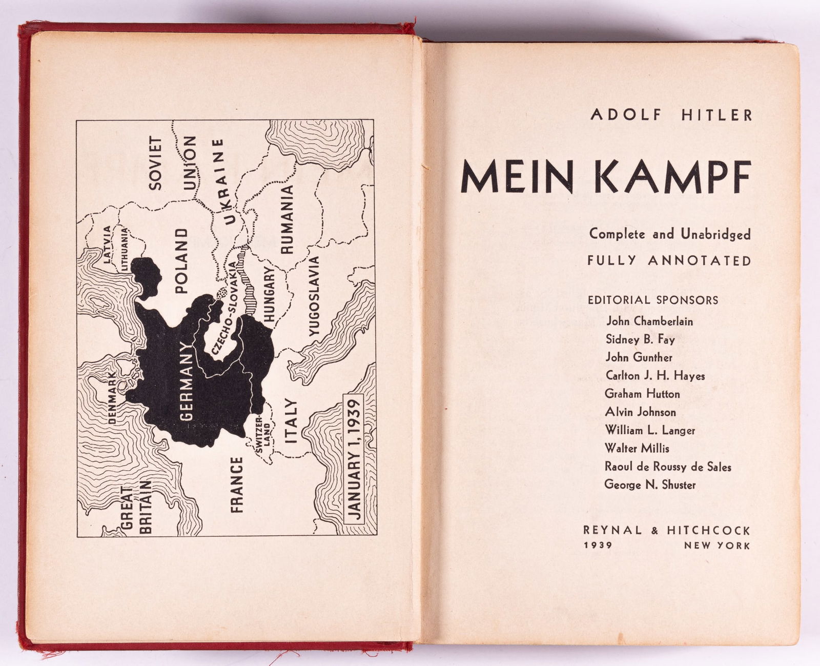 Mein Kampf 1939 English Edition Reynal & Hitchcock Auction