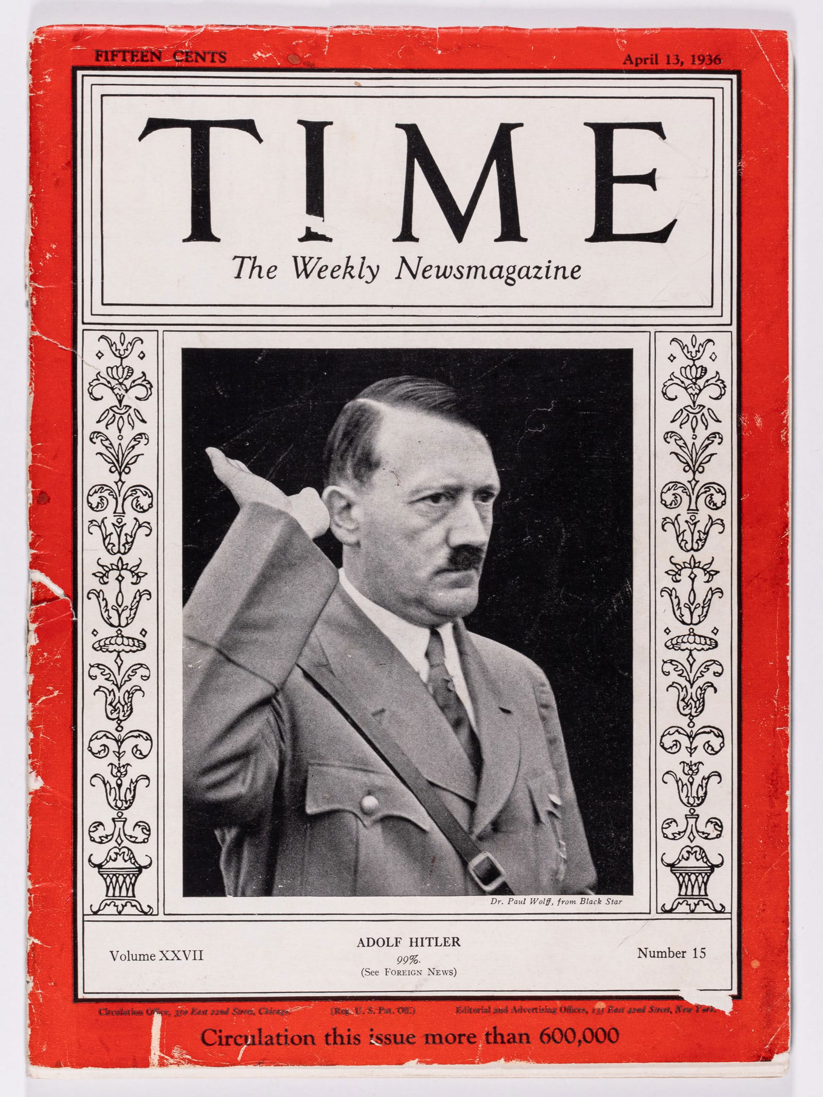 1936 Adolf Hitler Time Magazine