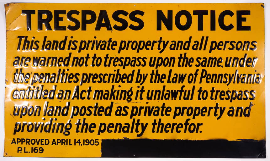 Vintage Trespass Notice Sign
