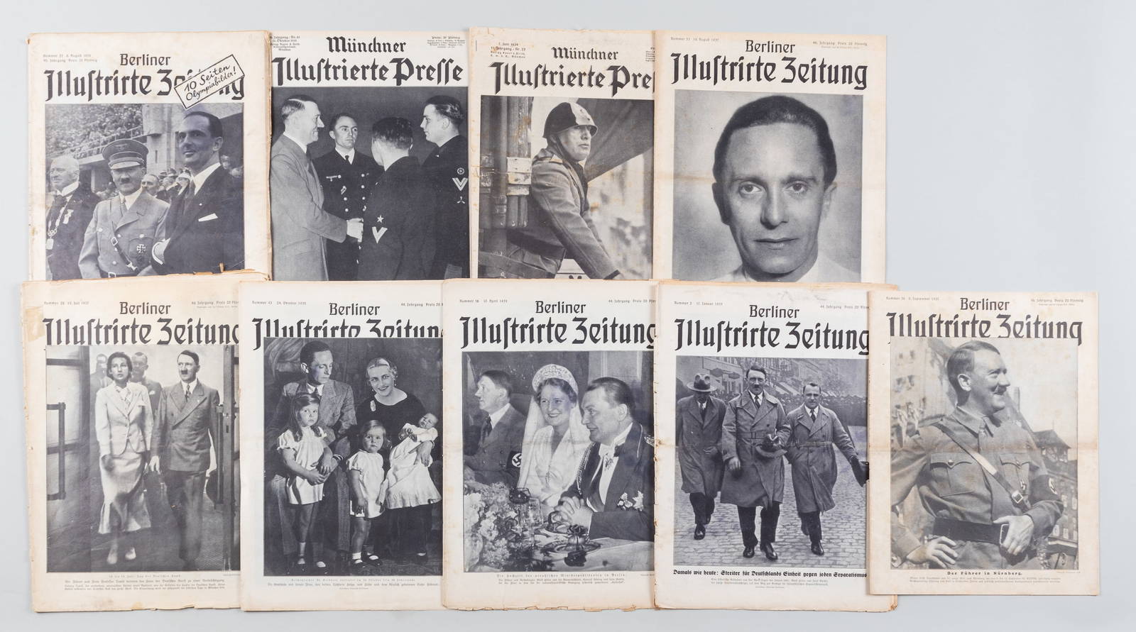 9 Wwii Munich Illustrierte Magazines Hitler Covers Auction