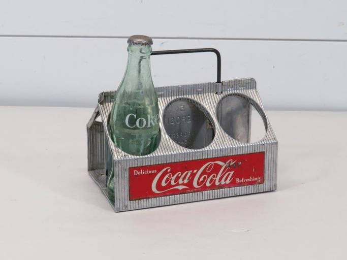 Vintage Aluminum Coca Cola Bottle Carrier