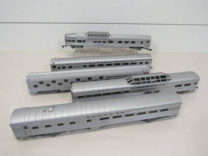 5 Pc Santa Fe Streamline Passenger Cars, Ho Scale.