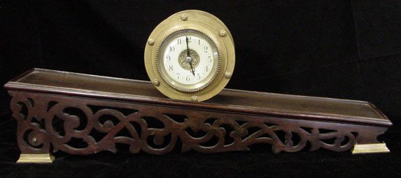 Brass Inclined Plane Clock With Enamel Face. Clock