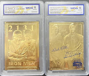 3 24k Gold Foil Cal Ripken Jr Commemorative Limited Edition Baseball Cards