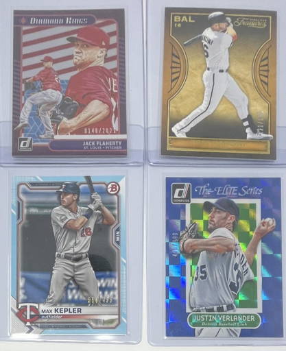 Jack Flahery Trey Mancini Max Kepler Justin Verlander Numbered Cards
