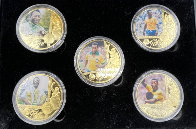 Pele Soccer Player Coins