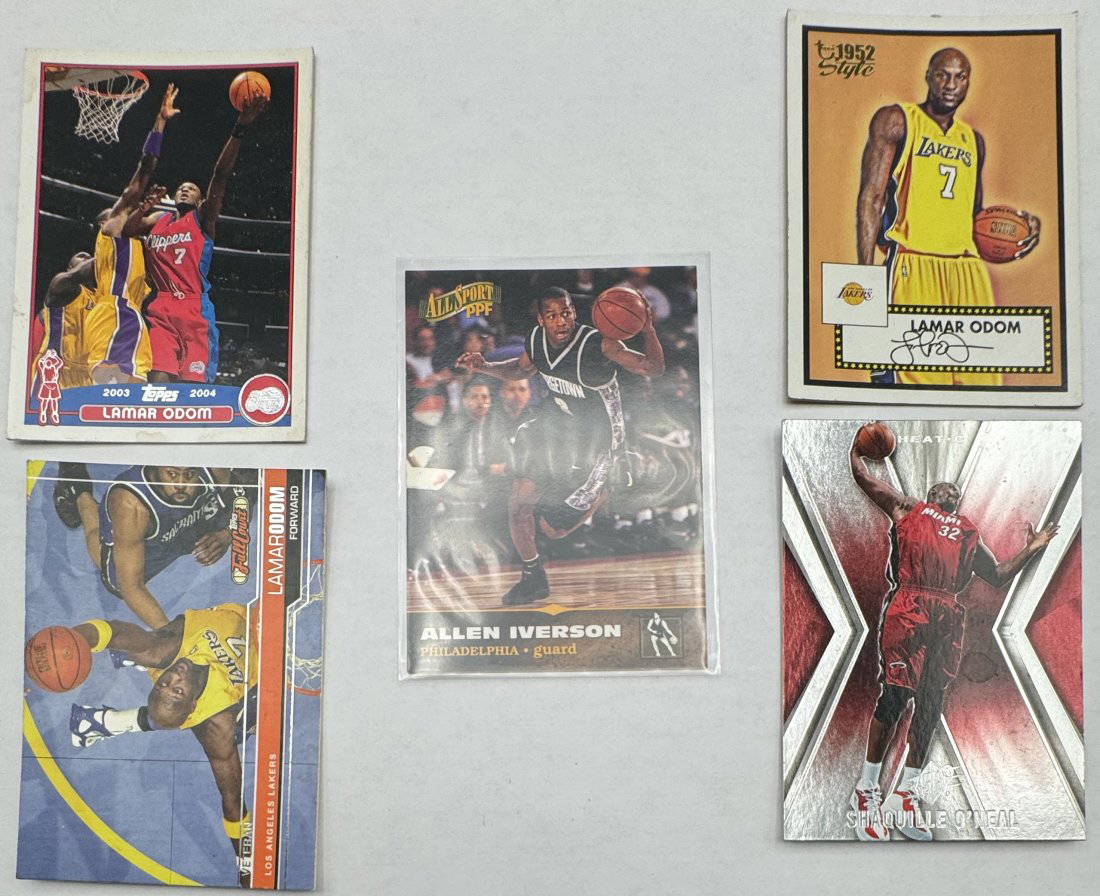 Allen Iverson Rookie, Shaquille O Neal And Lamar Odom Cards Auction
