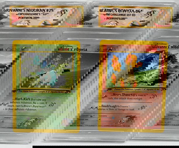 1999 Nidoran And Ponyta 1st Edition Pokemon Cards
