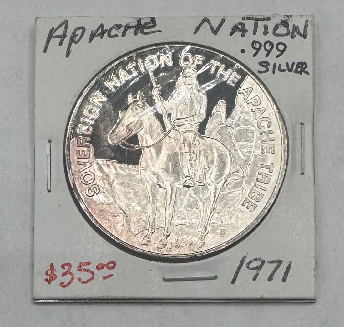 1971 Nation Of Apache Tribe Silver Coin - Jun 16, 2025 | Vangove In Ca