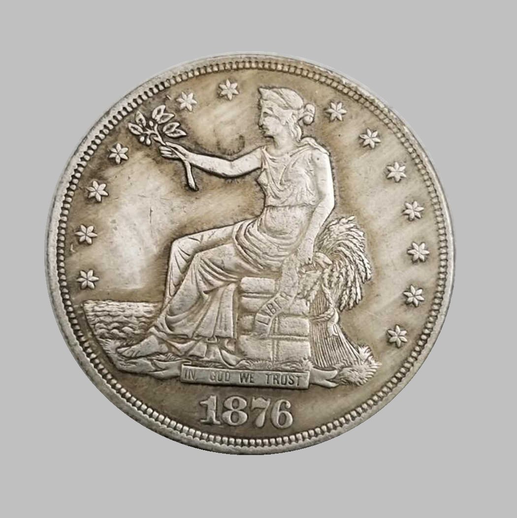1876 Cc Trade Dollars Silver Coin