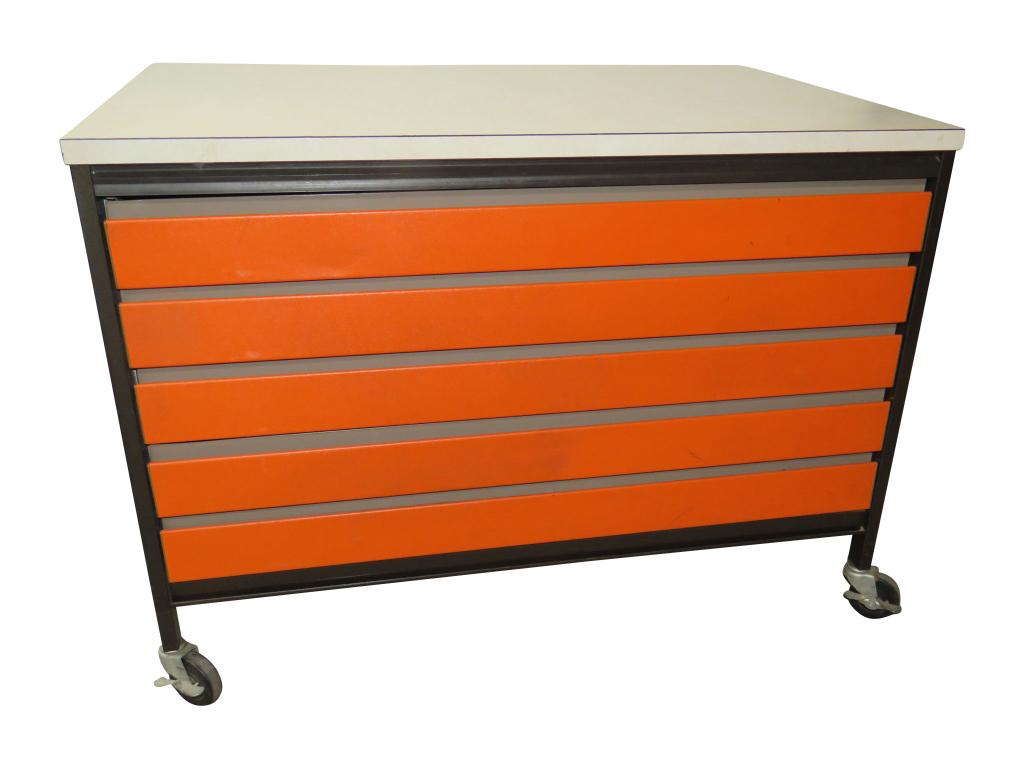 Rolling Metal Map Cabinet