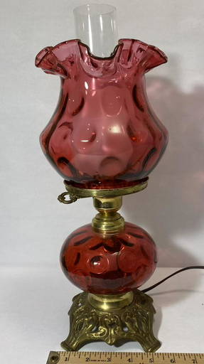 Fenton Cranberry Lamp