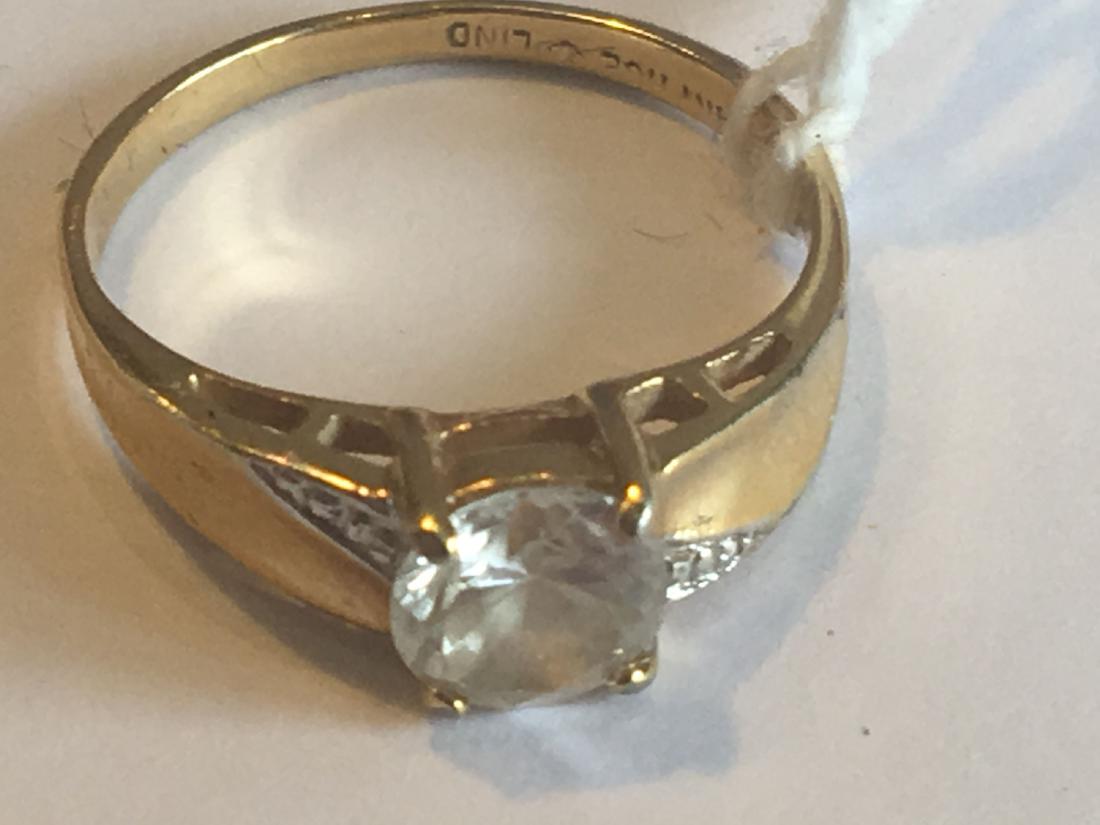 Lind 14k Gold Ep And Diamond Ring 2.3 Grams