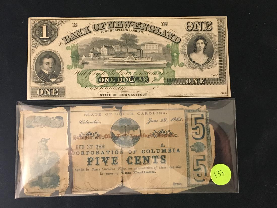 18 ? Bank Of New England One Dollar Note With As Is
