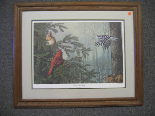 929639: "MISTY MORNING" HAROLD ROE SIGNED PRINT