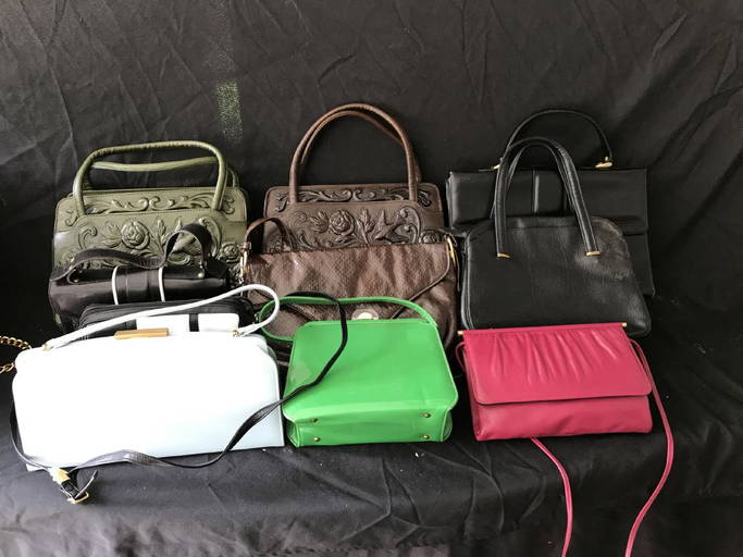 10 Vintage Unused Leather And Pleather Purses