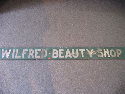 Antique Wilfred Beauty Shop Sign Circa 1940