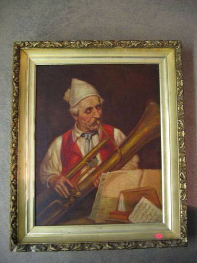 J.t. Breen Oil Painting Of A Musician, Sight 1