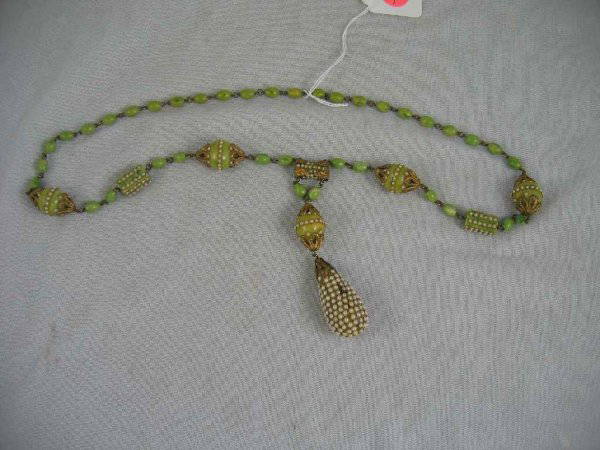 Miriam Haskell Green Bakelite Necklace