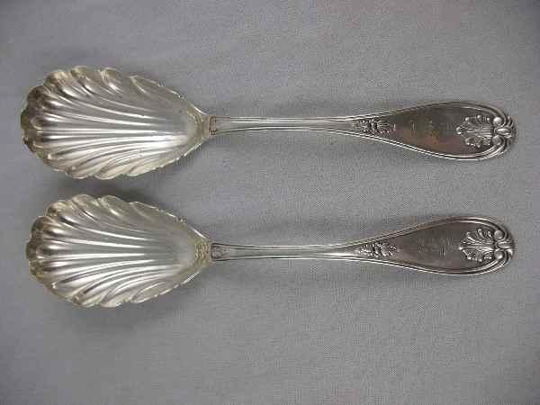 2 John A. Cole Coin Silver Serving Spoons, 4oz