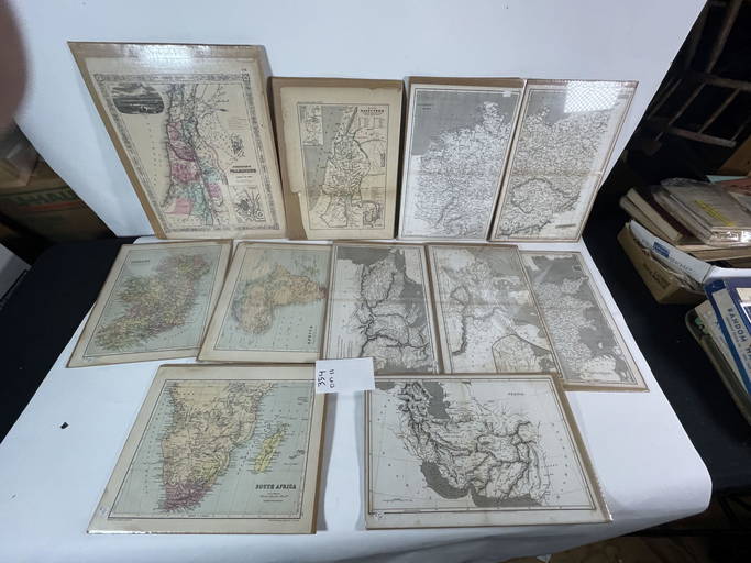 11 Matted 19th And Early 20th Century Maps, Includes