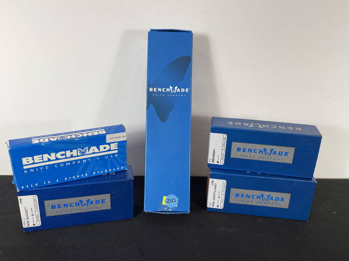 FIVE BENCHMADE KNIVES IN ORIGINAL BOXES (#0210) on Feb 19, 2023 ...
